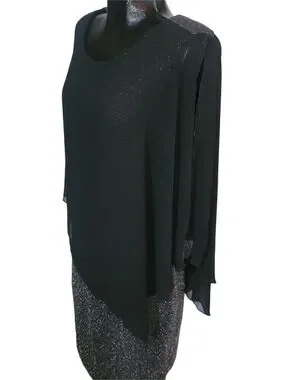 Papillon Blanc | Dresses | Papillon Black And Silver Sheer Capelet ...
